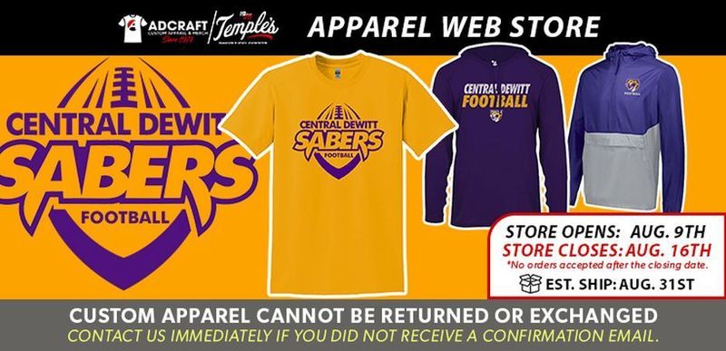 Football apparel available now through Aug. 16 | Central DeWitt School ...